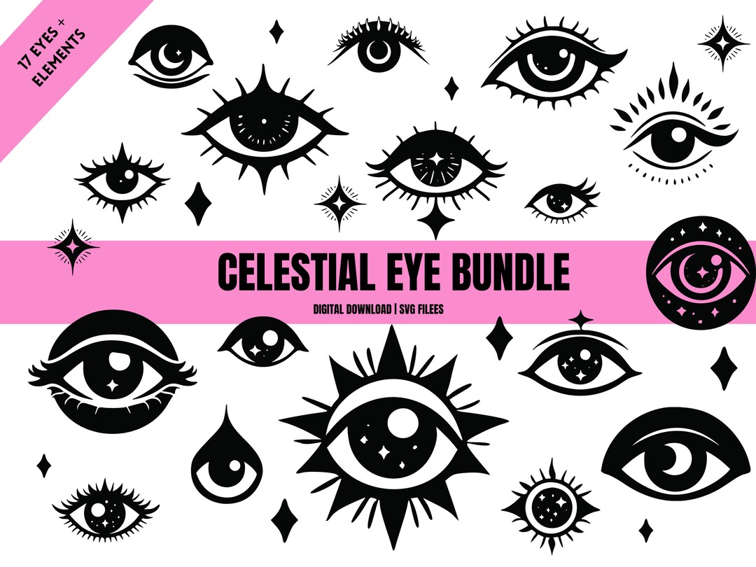 Celestial Eye SVG Bundle 17 Mystical Eye Designs for Crafting and ...