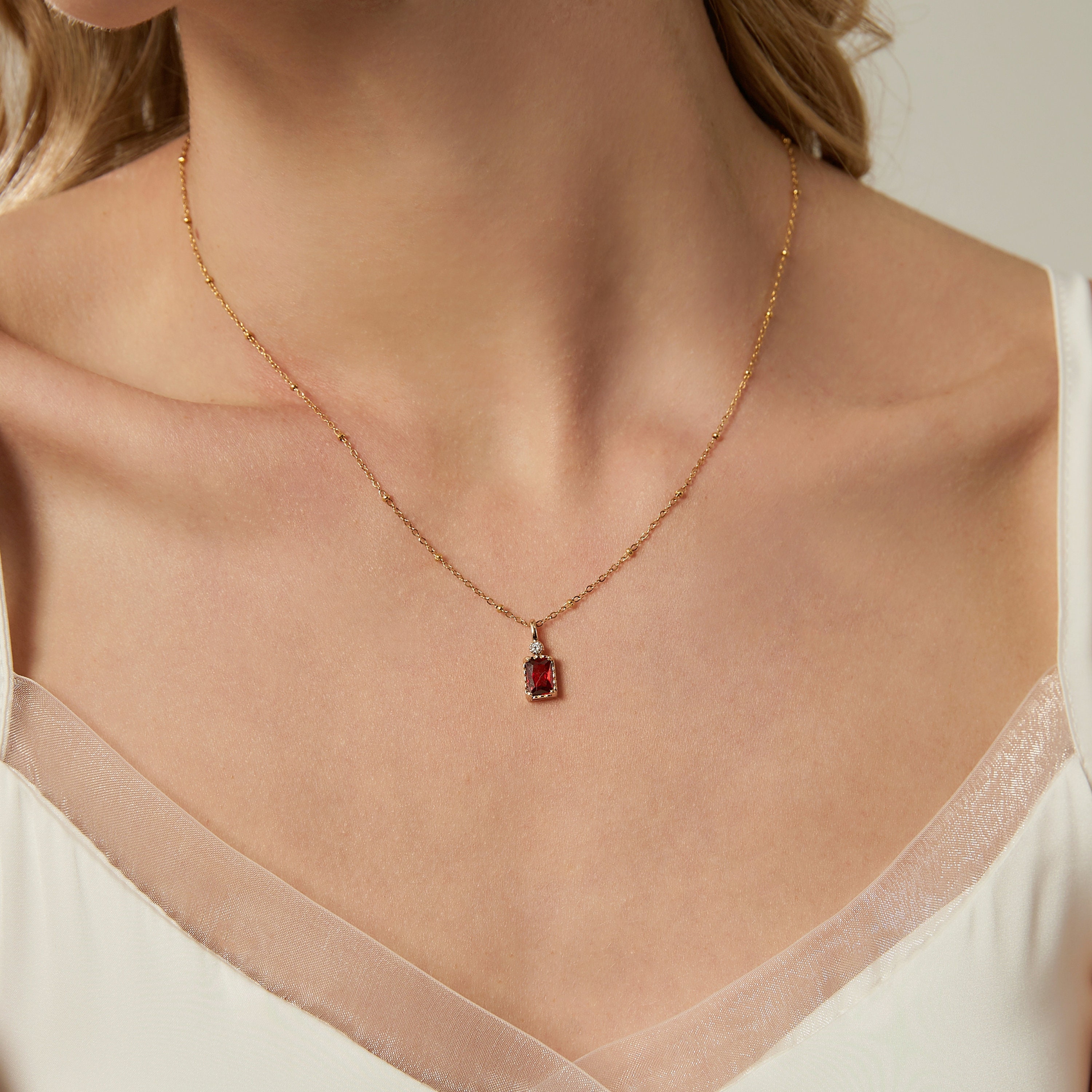 Double Layer Freshwater Pearl Necklace,14k Gold Ruby Necklace,july ...