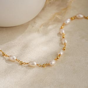 Natural Pearl Necklace,freshwater Pearl Necklace,gold Pearl Beaded Necklace,pearl Choker,bridal ...