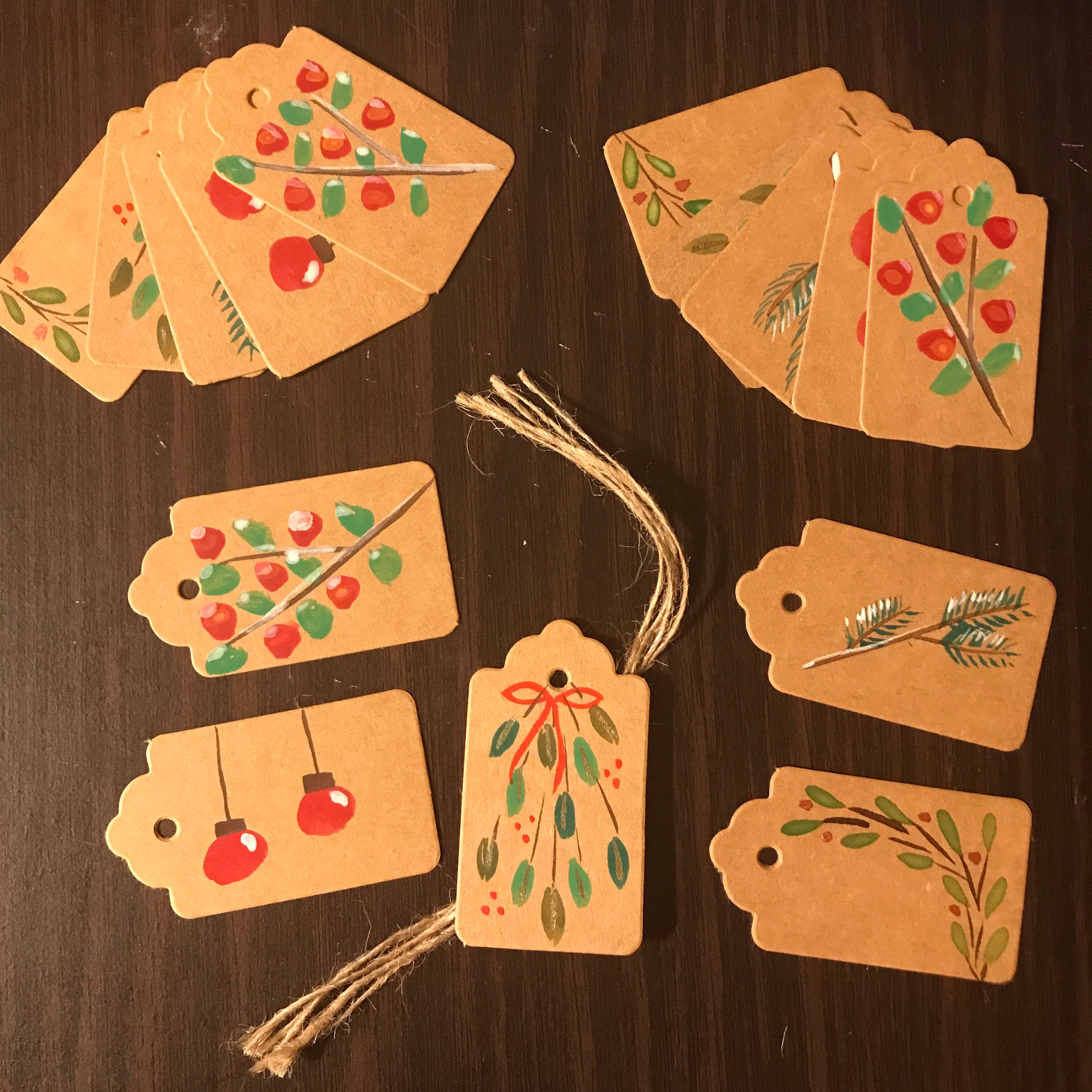 5 Hand Painted Gift Tags - Etsy