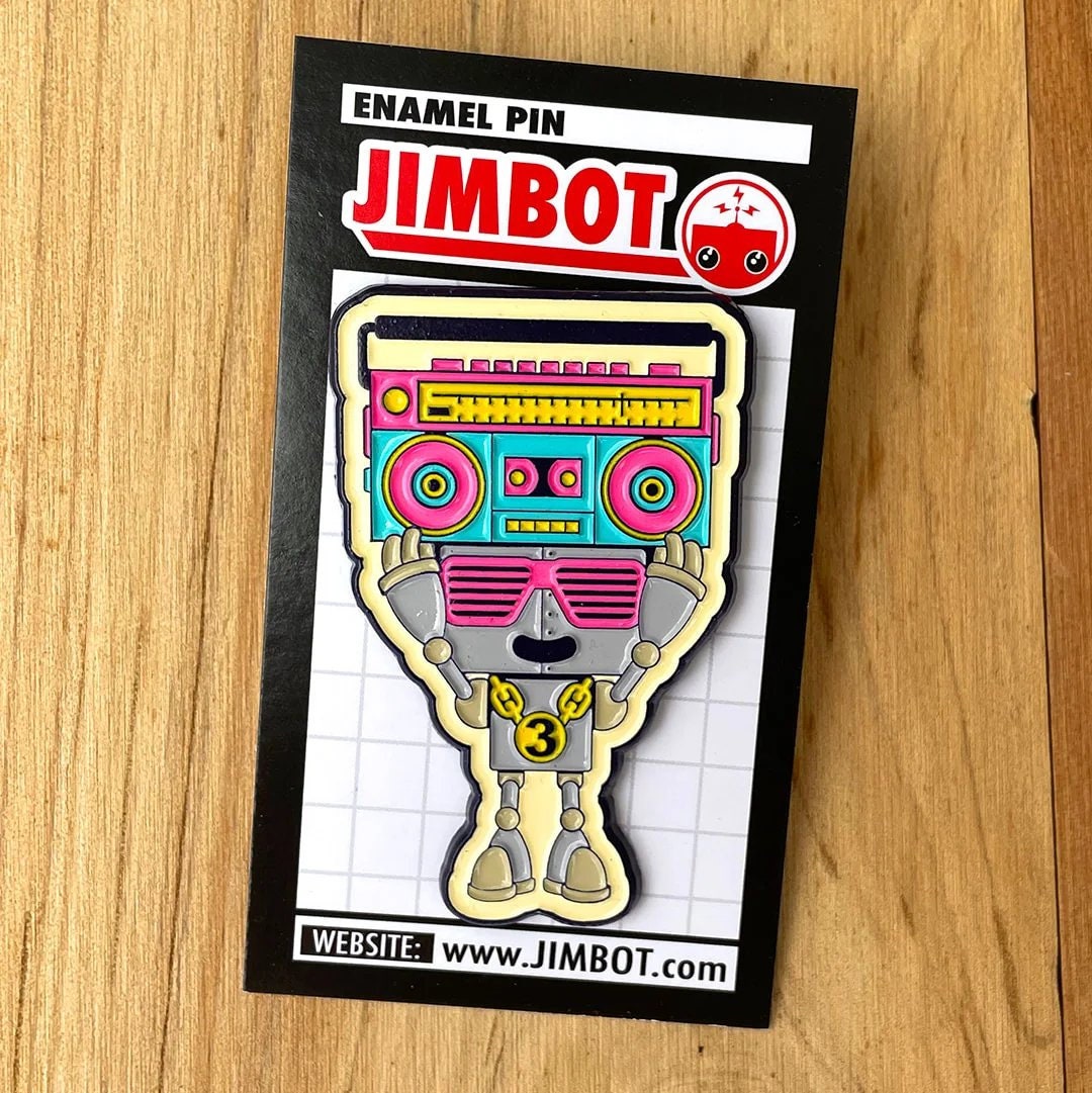 Boombox Bot - Official JIMBOT Enamel Pin - Etsy