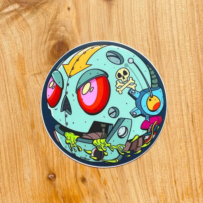 Gross Robo-ball - Official JIMBOT Vinyl Sticker - Etsy