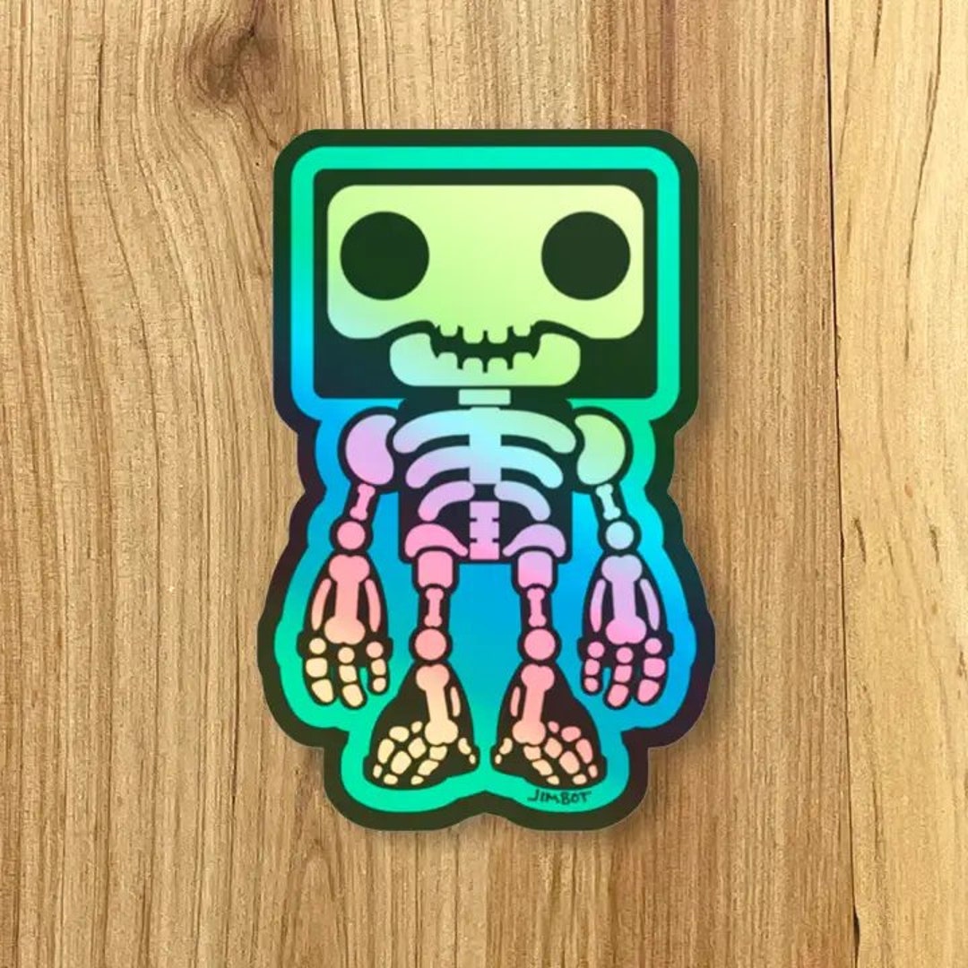 Robot Skeleton - Official JIMBOT Holographic Vinyl Sticker - Etsy