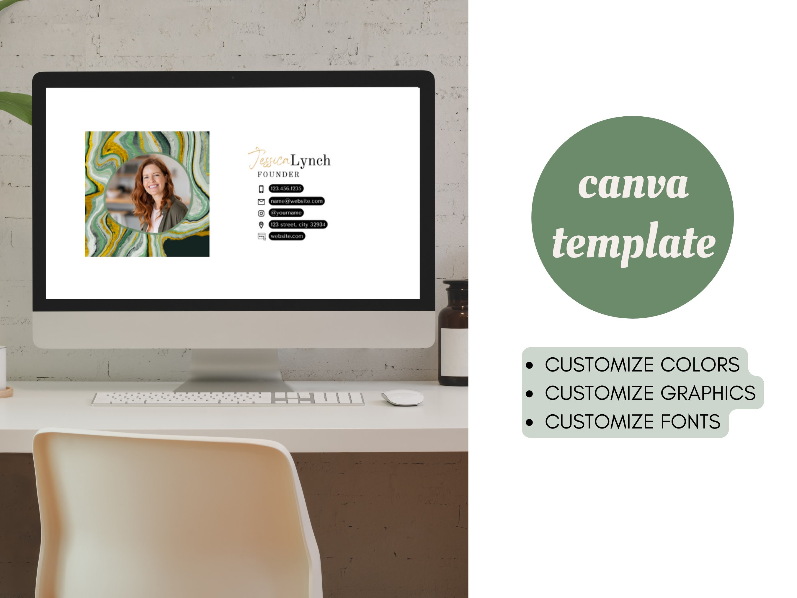 Email Signature Template for Gmail or Outlook: Professional Emerald ...