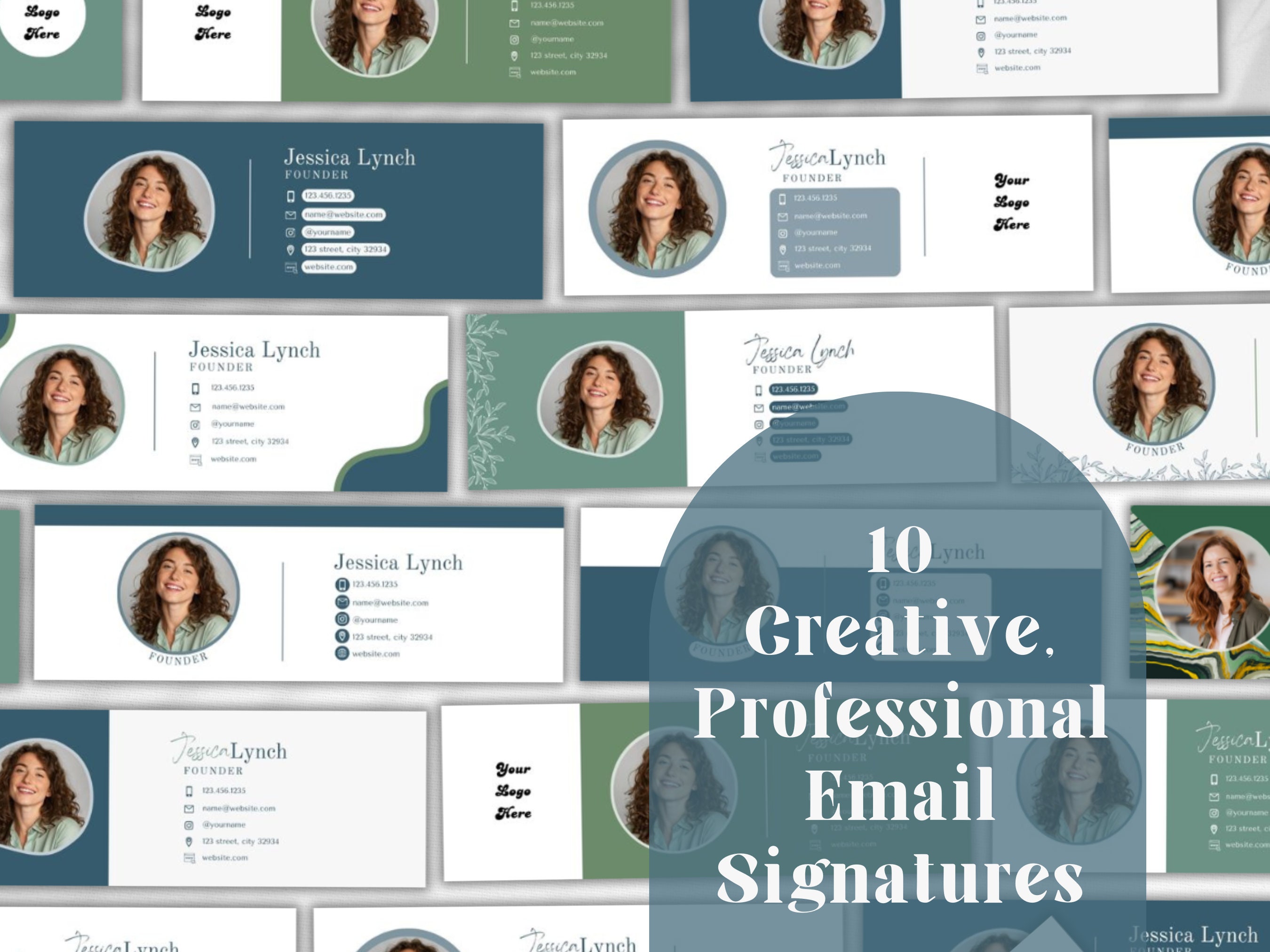 BUNDLE! Email Signature Templates for Gmail or Outlook: Professional ...