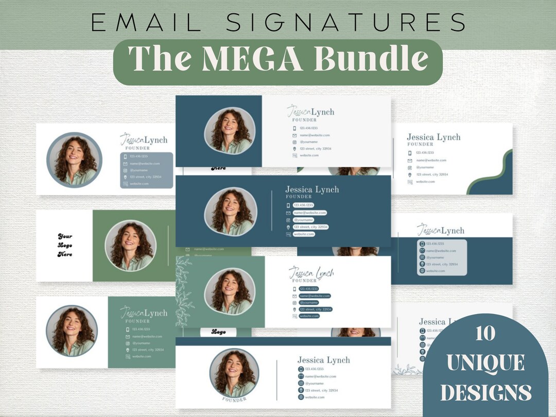 BUNDLE! Email Signature Templates for Gmail or Outlook: Professional ...