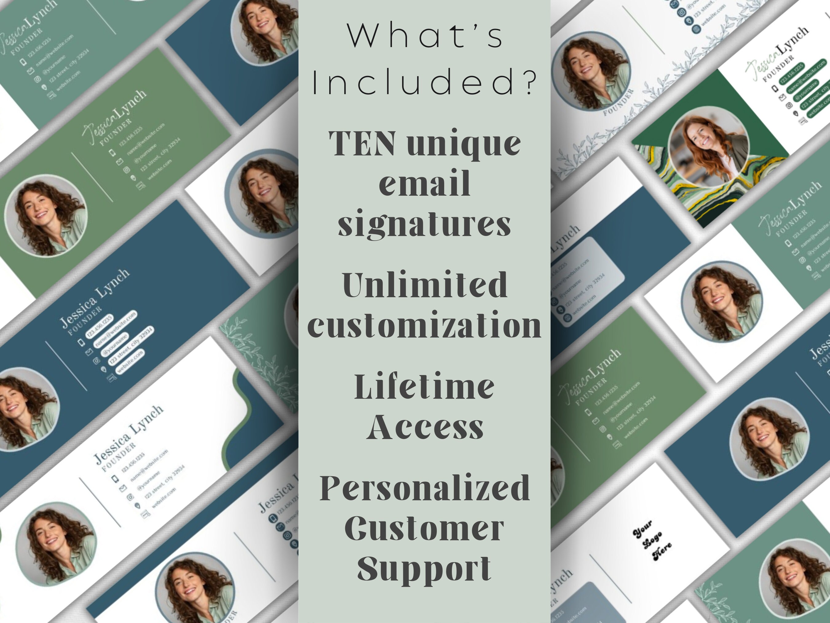 BUNDLE! Email Signature Templates for Gmail or Outlook: Professional ...