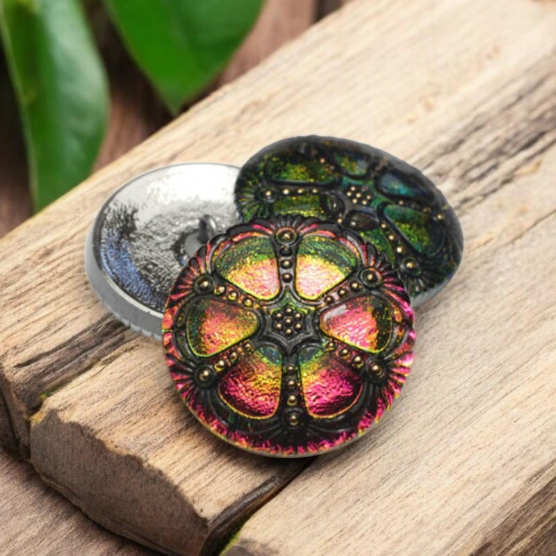 Antique Glass Buttons - Etsy