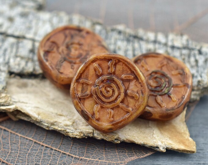 Picasso Beads Czech Glass Beads Sun Beads Celestial - Etsy