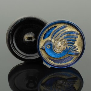 Bird Button - Czech Glass Buttons - Shank Buttons - Artisan Button ...