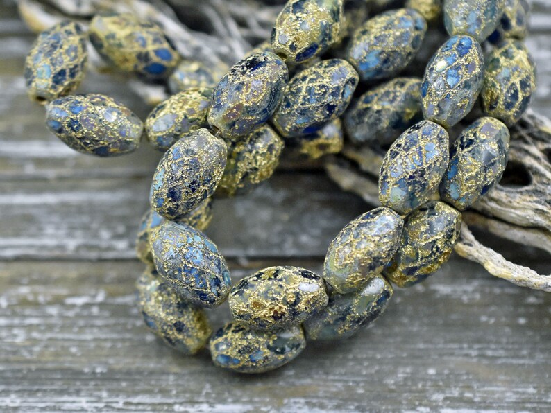 Czech Glass Beads - Picasso Beads - Gold Splatter - Fire Polished Beads ...