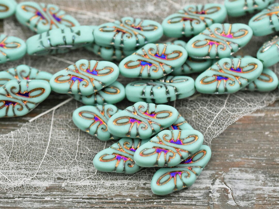 Czech Glass Beads Ornate Beads Diamond Beads Picasso - Etsy