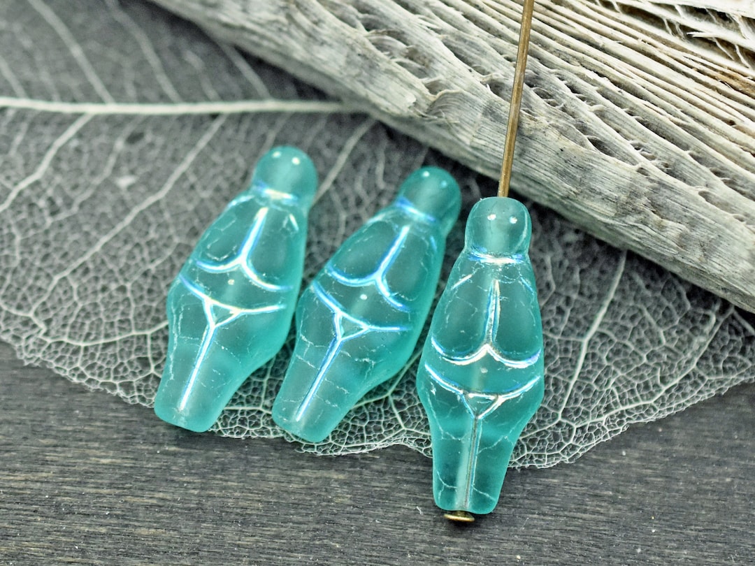 Goddess Bead - Czech Glass Beads - Female Goddess - Picasso Beads ...