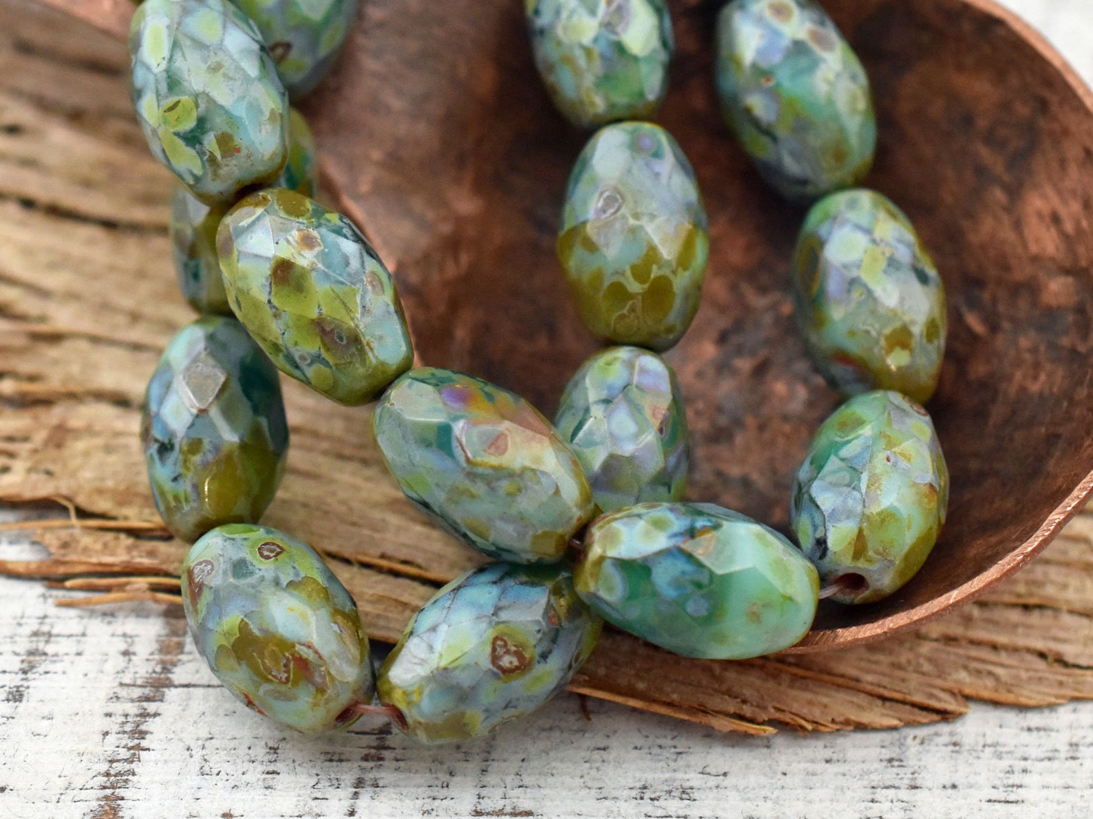 Picasso Beads Czech Glass Beads Faceted Beads Fire - Etsy