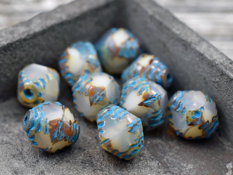 Picasso Beads Czech Glass Beads Bicone Beads Faceted | Etsy