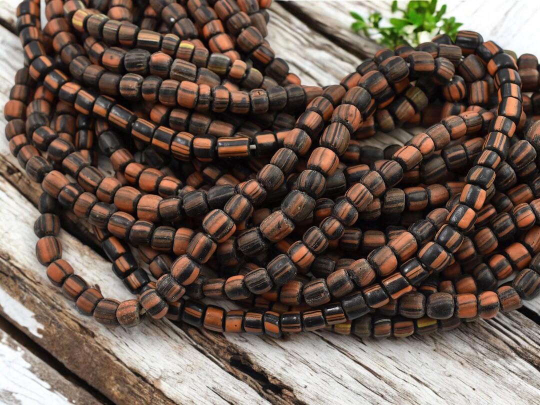 Trade Beads - African Glass Beads - Java Glass Beads - Striped Seed ...
