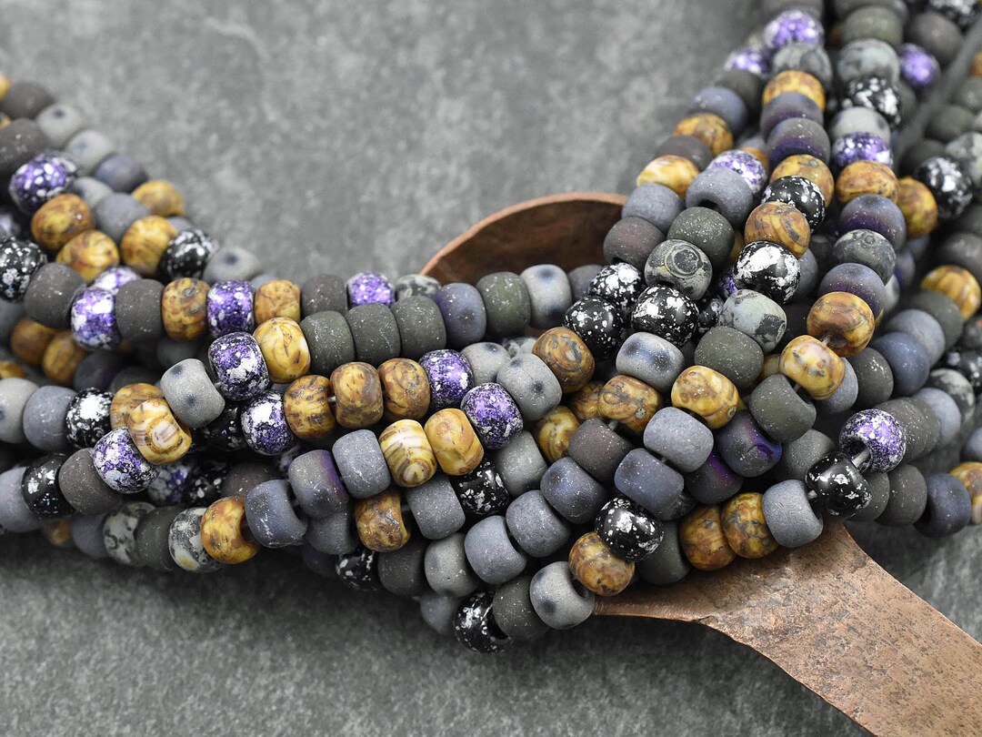 Picasso Beads Aged Seed Beads Czech Glass Beads 6mm Beads Large Hole ...