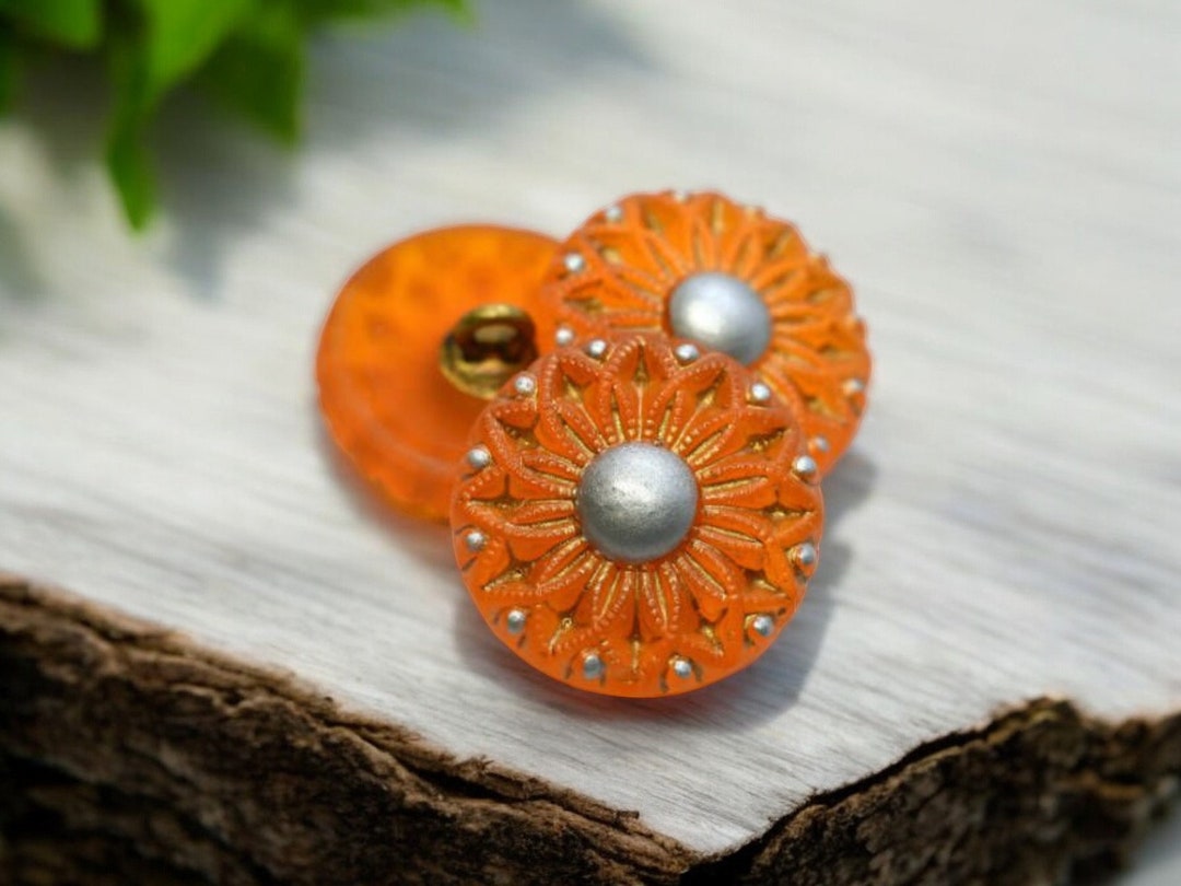 Czech Glass Buttons - Shank Buttons - Artisan Button - Handmade Button ...