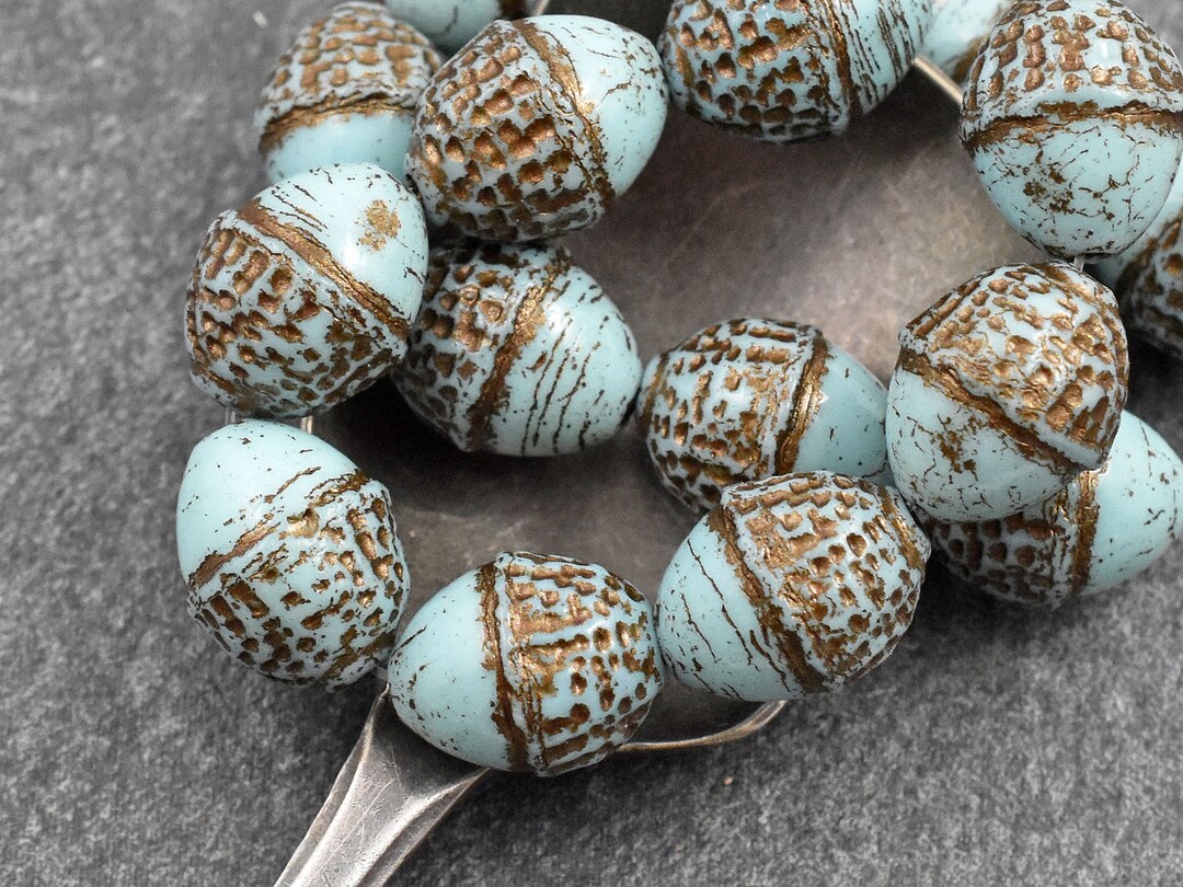 Acorn Beads - Czech Glass Beads - Picasso Beads - Fall Beads - Beads ...