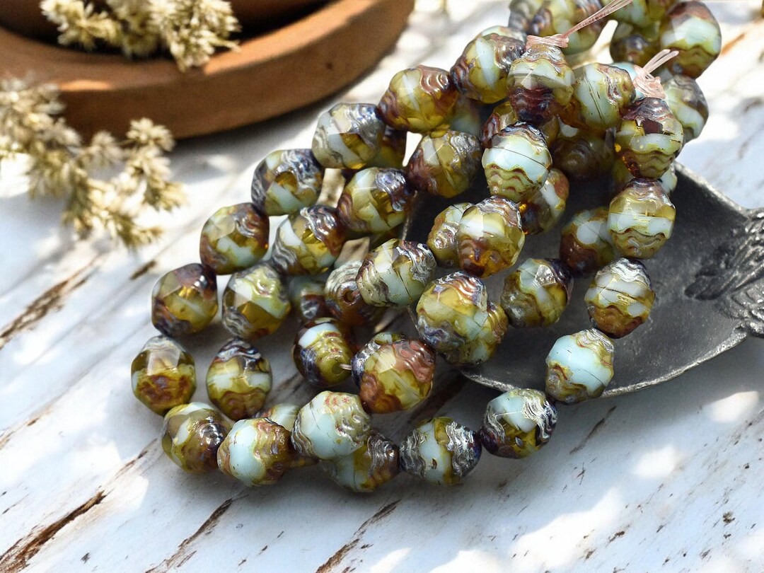 Picasso Beads - Czech Glass Beads - Cathedral Beads - Fire Polish Beads ...