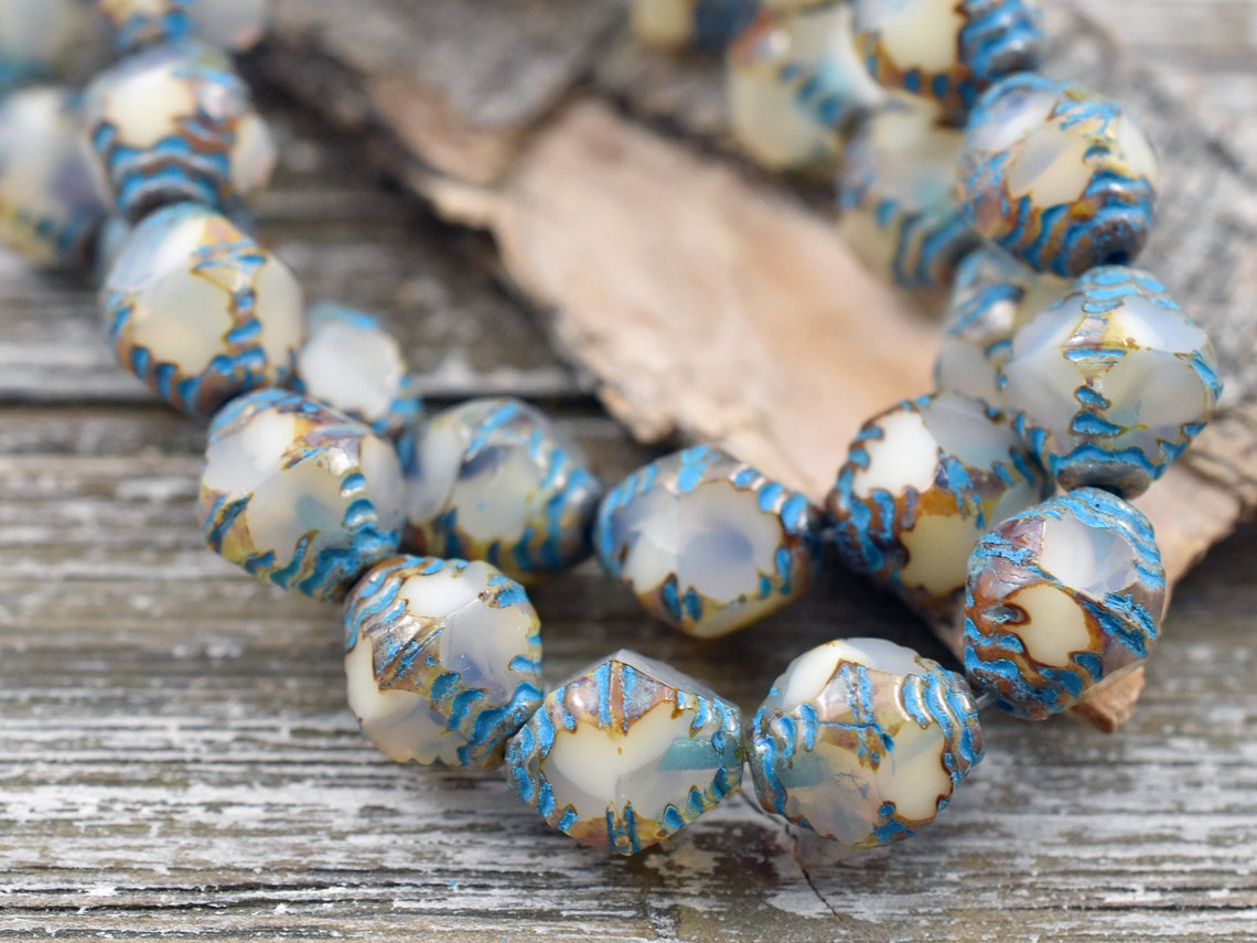 Picasso Beads Czech Glass Beads Bicone Beads Faceted | Etsy