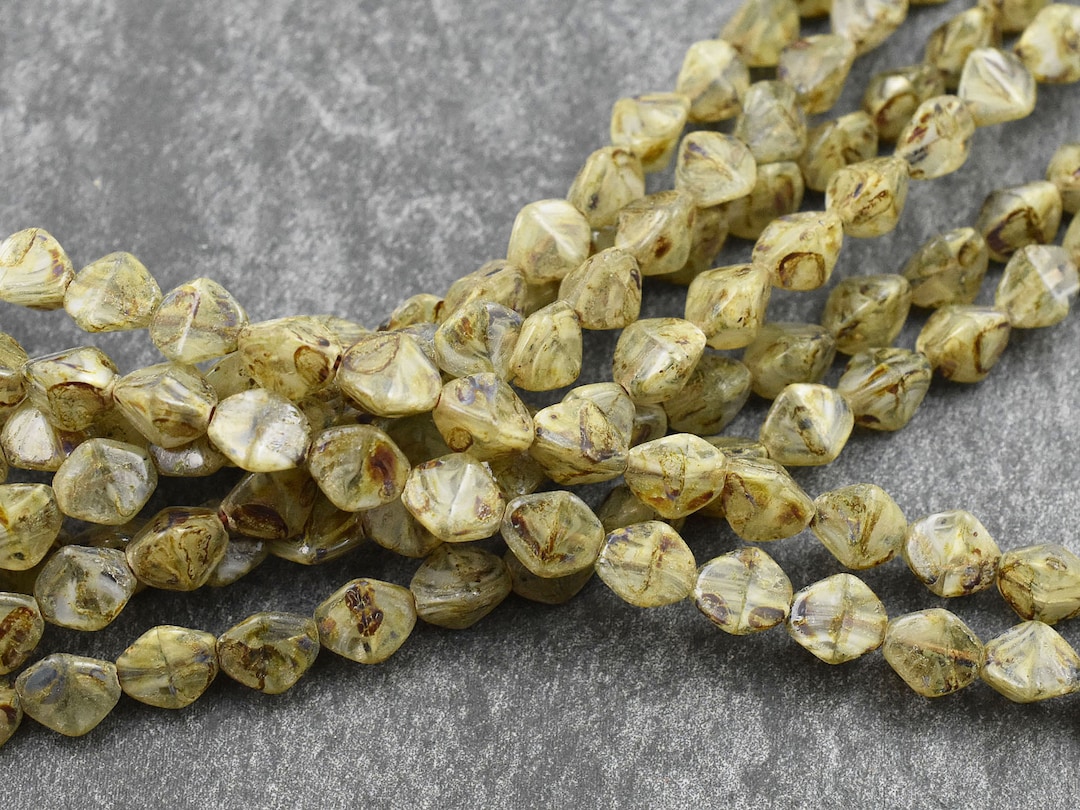 Picasso Beads - Czech Glass Beads - Pinch Beads - Large Czech Beads ...