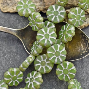 Flower Beads - Picasso Beads - Czech Glass Beads - Coin Beads - Cosmo ...