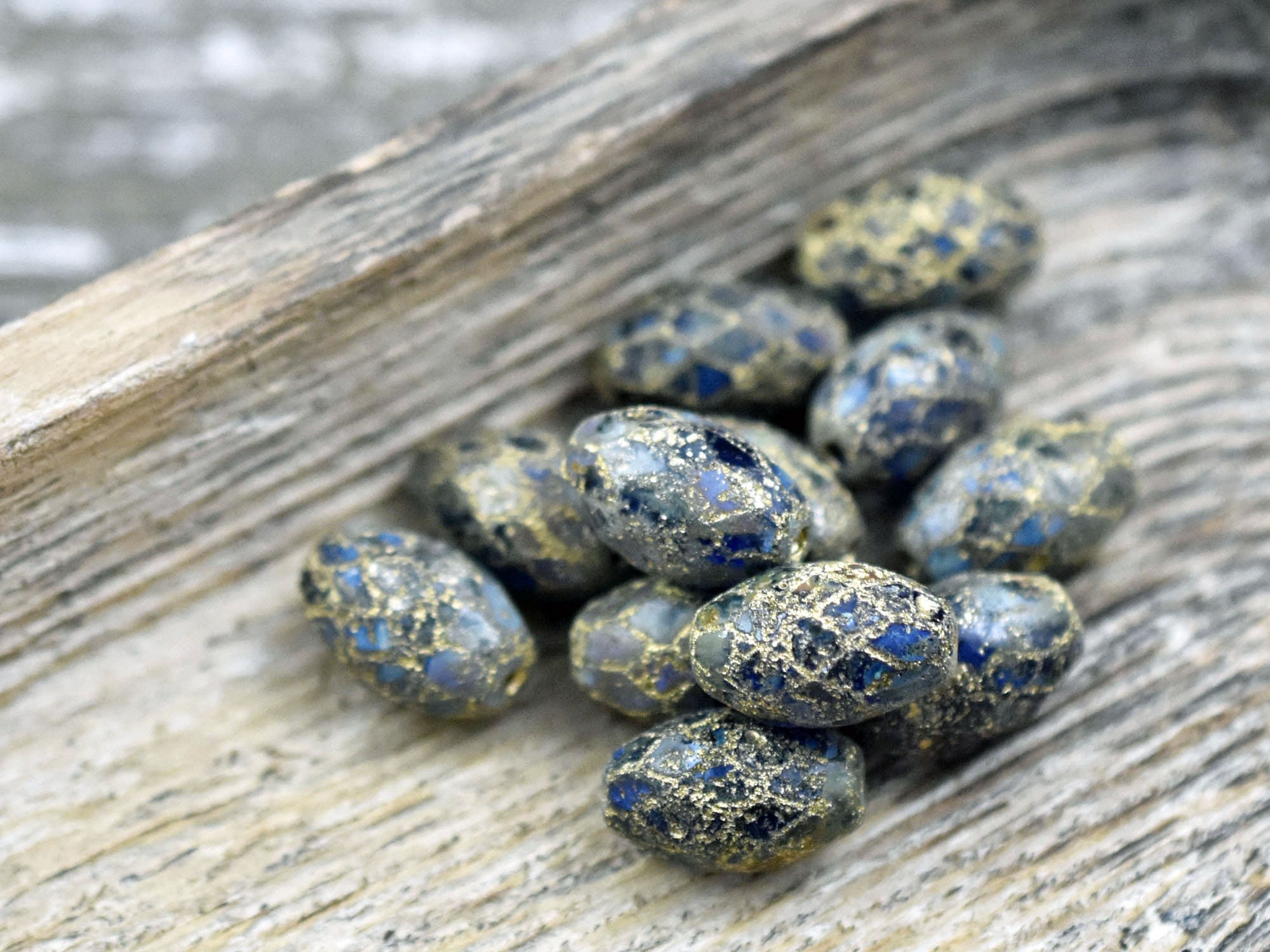 Czech Glass Beads - Picasso Beads - Gold Splatter - Fire Polished Beads ...