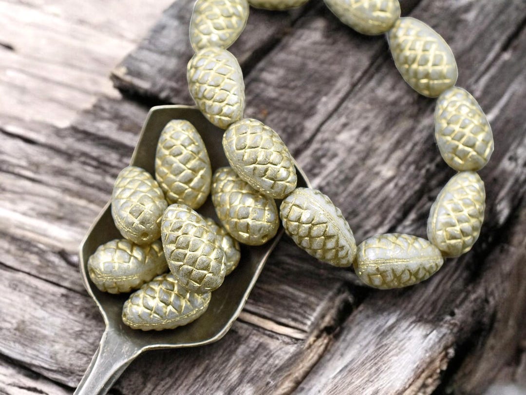 Pine Cone Beads - Picasso Beads - Czech Glass Beads - New Czech Beads ...