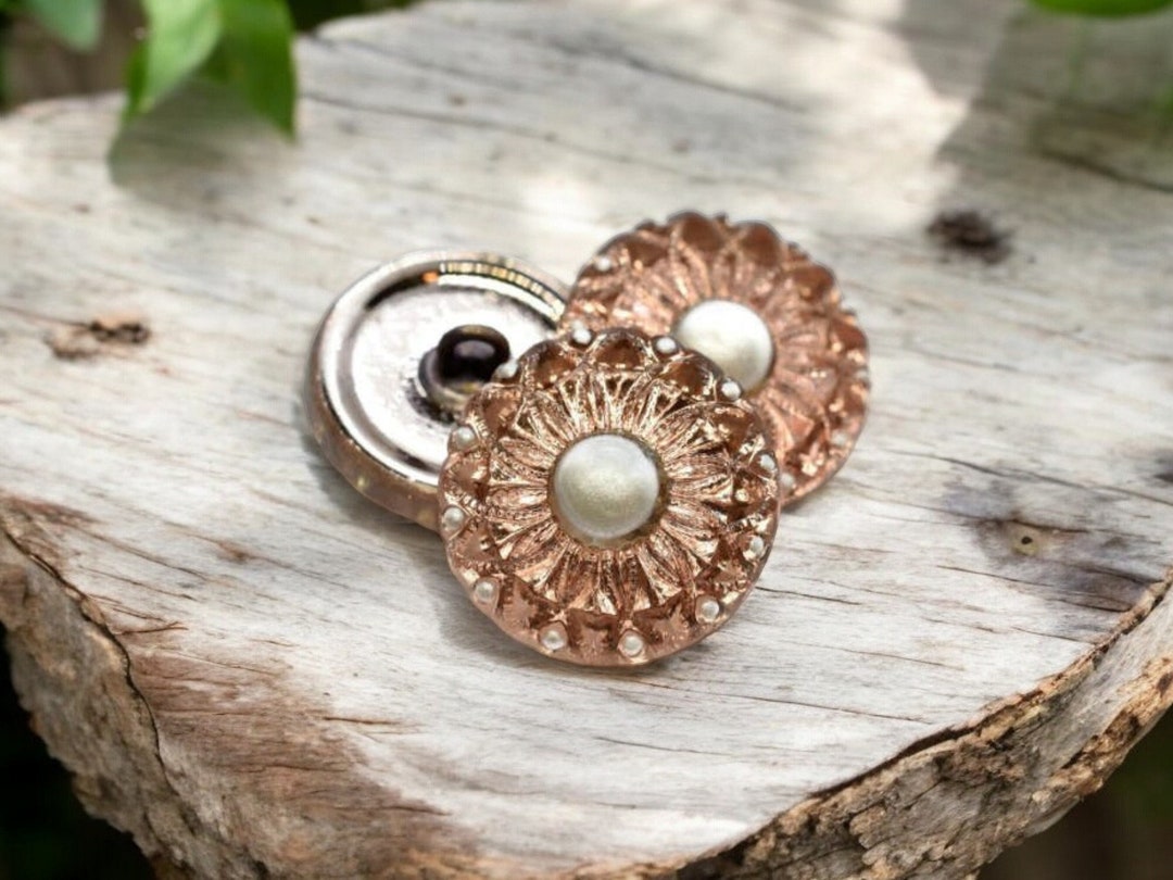 Czech Glass Buttons - Shank Buttons - Artisan Button - Handmade Button ...