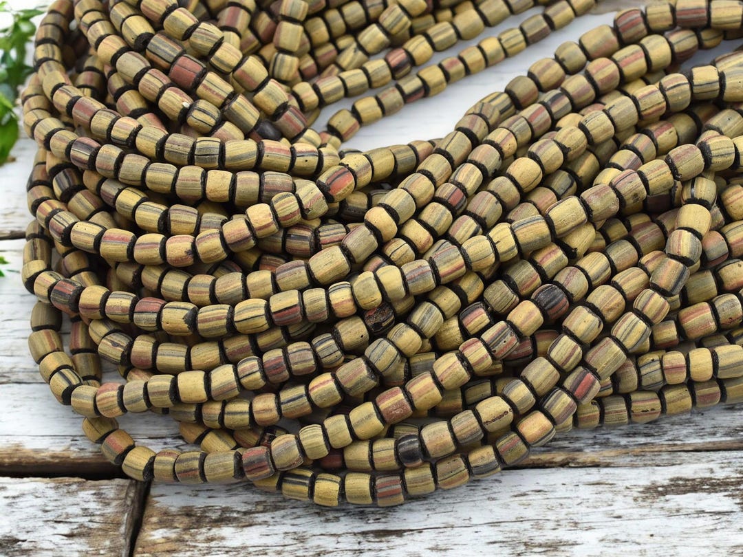 Trade Beads - African Glass Beads - Java Glass Beads - Striped Seed ...