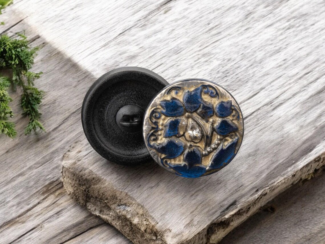 Czech Glass Buttons - Shank Buttons - Artisan Button - Handmade Button ...