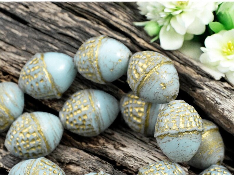 Acorn Beads - Czech Glass Beads - Picasso Beads - Fall Beads - Beads ...