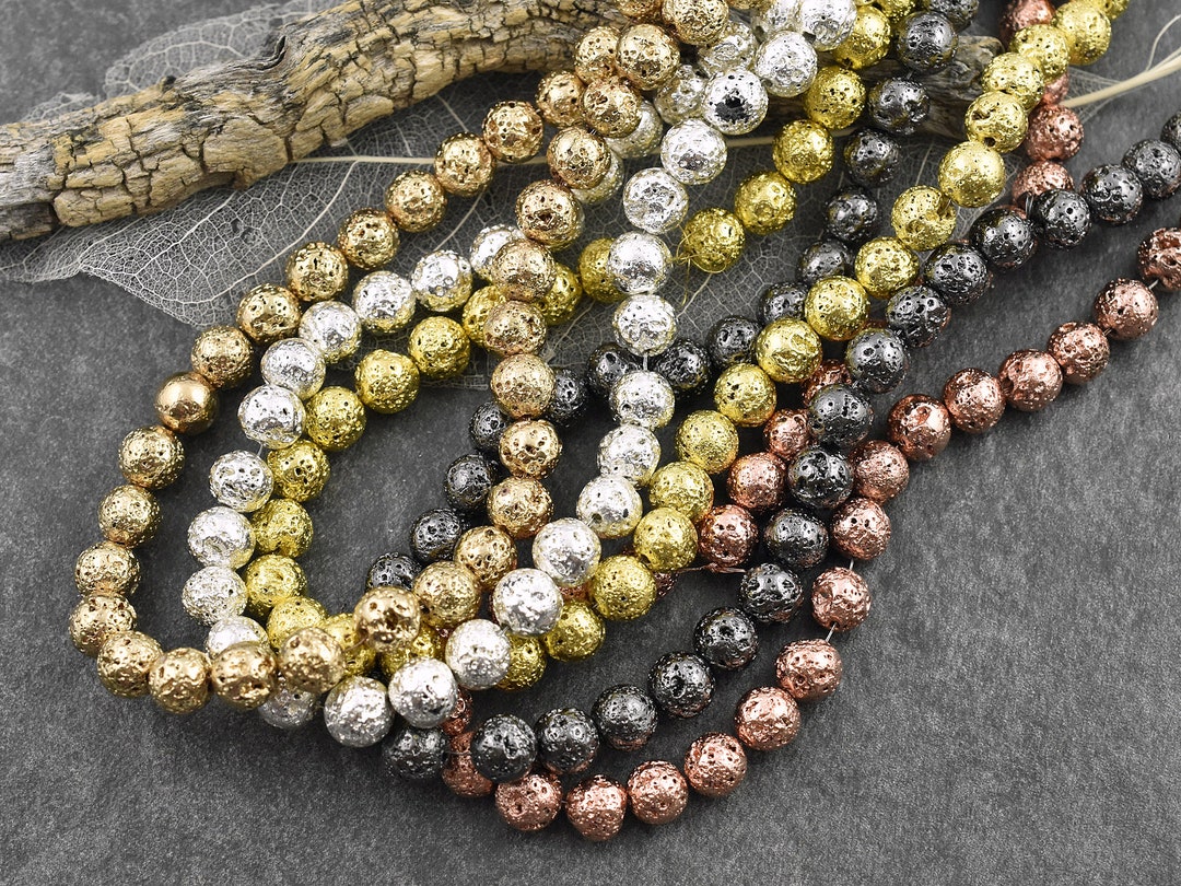 Lava Beads - Lava Stone - Electroplated Beads - Natural Beads ...