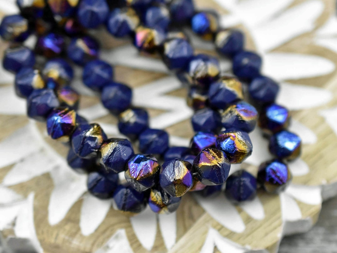 Czech Glass Beads English Cut Beads Antique Cut Beads Round Beads 8mm ...