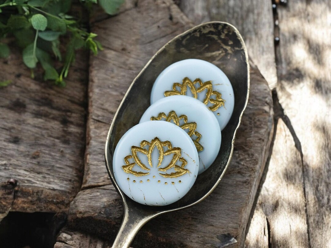 Czech Glass Beads - Lotus Flower Bead - Picasso Beads - Czech Lotus ...