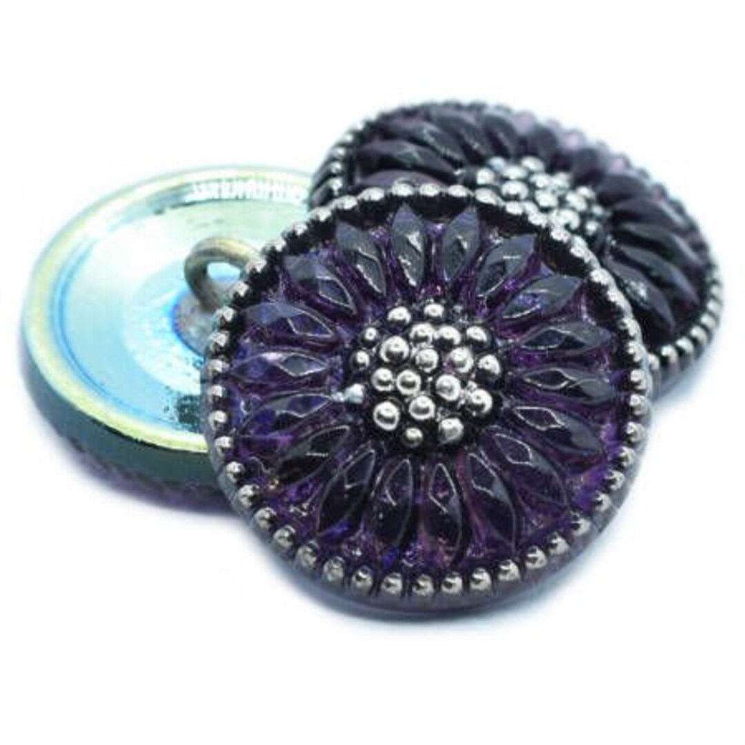 Czech Glass Buttons Shank Buttons Artisan Button Handmade Button 18mm ...