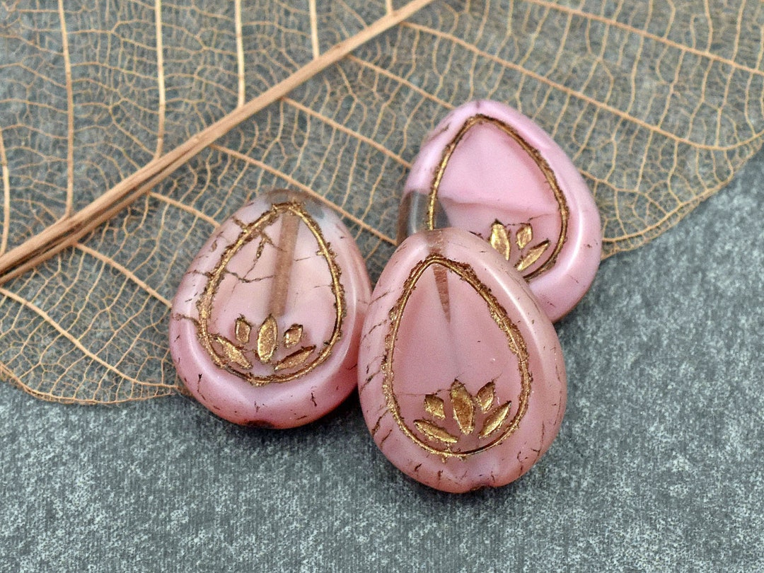 Flower Beads Lotus Beads Czech Glass Beads Lotus Flower Beads Floral Beads 18x14mm 2pcs 4561 - Etsy