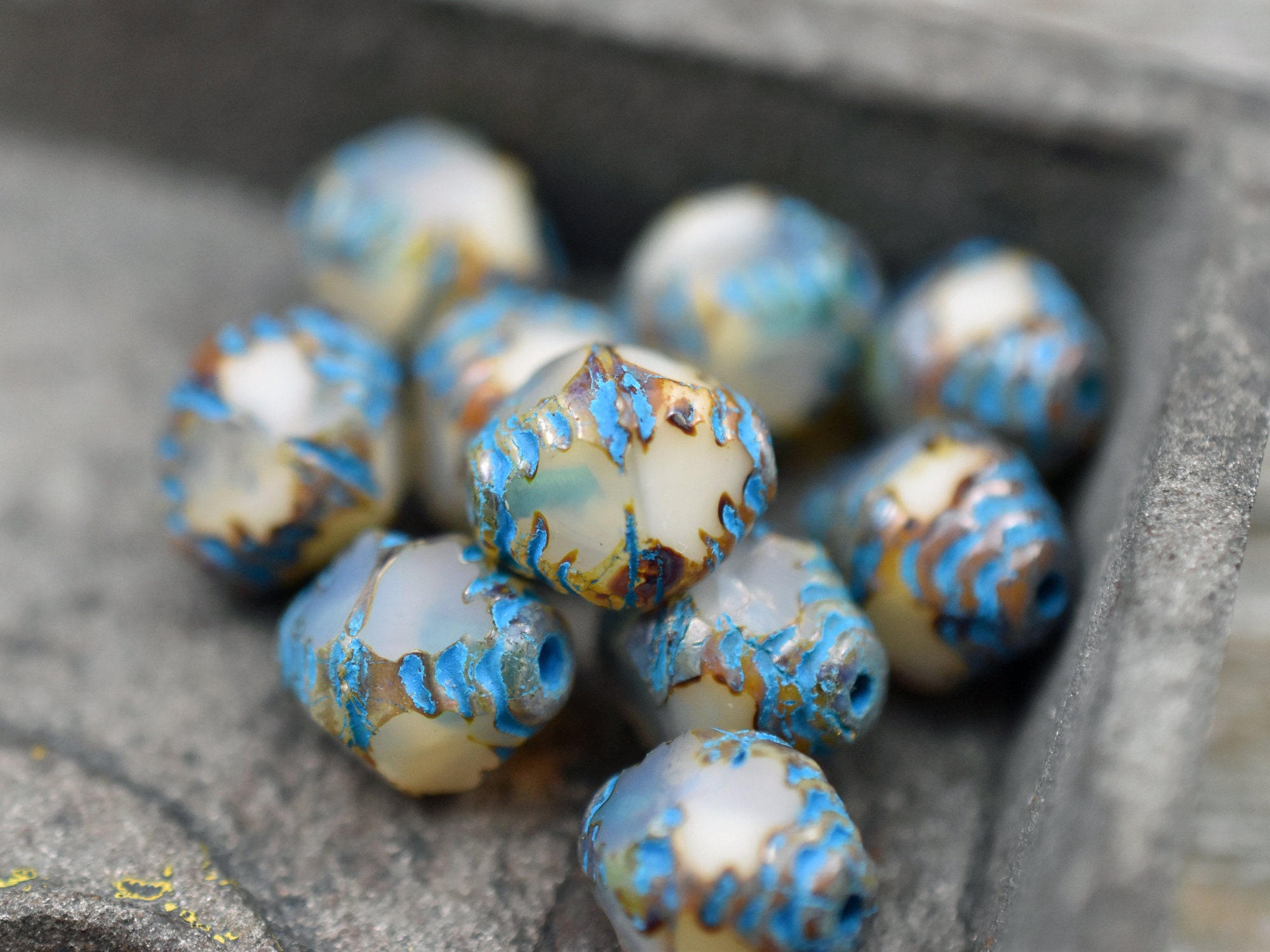 Picasso Beads Czech Glass Beads Bicone Beads Faceted | Etsy