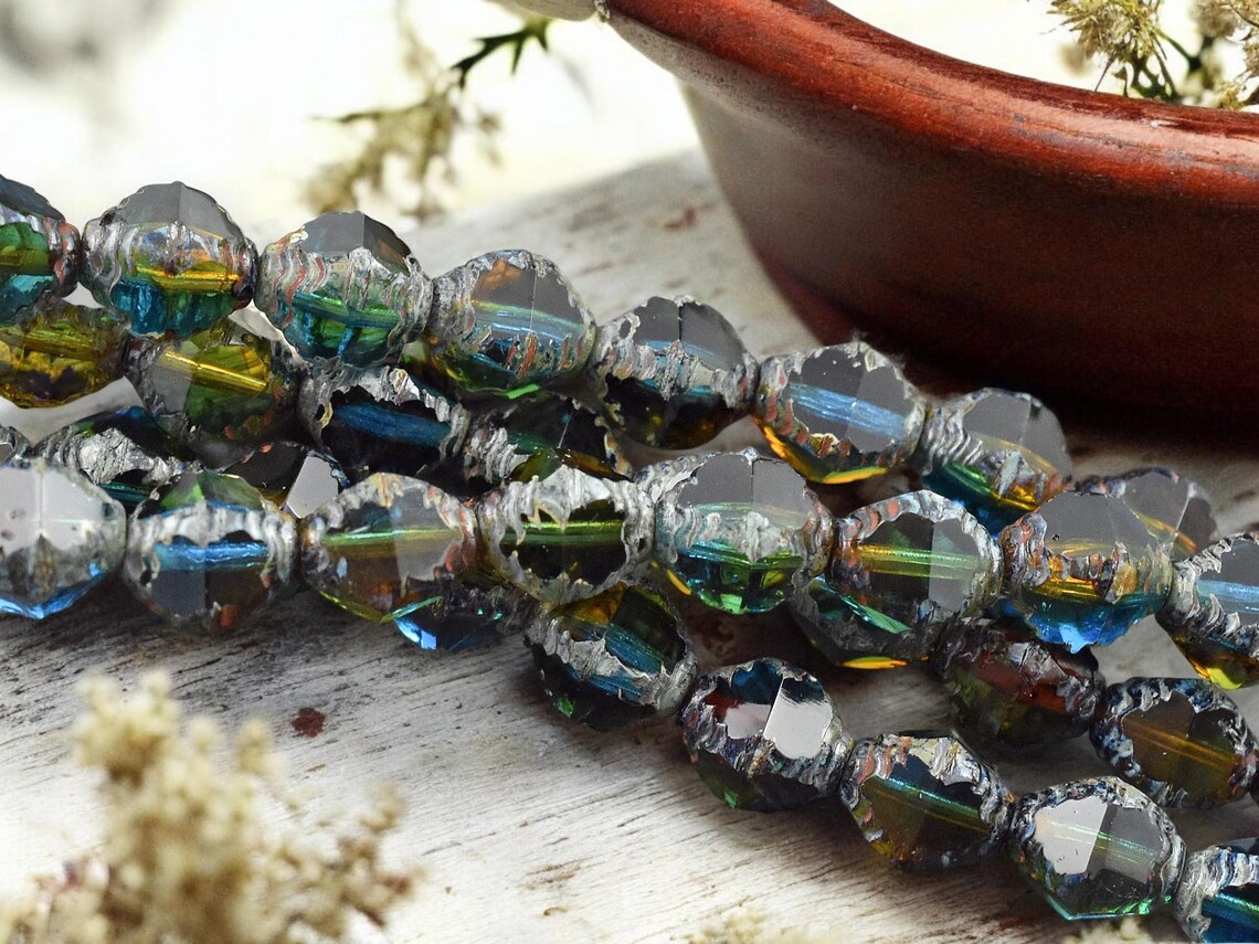 Picasso Beads - Czech Glass Beads - Bicone Beads - Faceted Beads ...