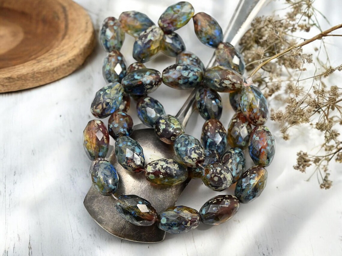 Picasso Beads - Czech Glass Beads - Faceted Beads - Fire Polished Beads ...