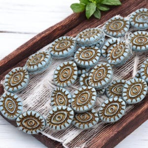 Czech Glass Beads - Evil Eye Beads - Mystic Eye Beads - Picasso Beads ...