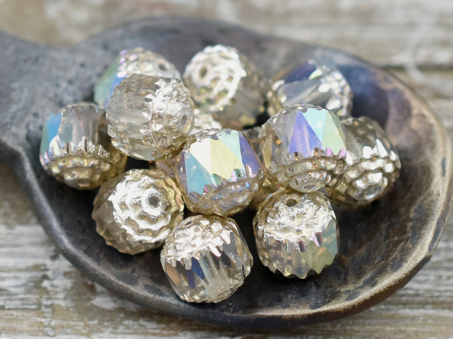 Czech Glass Beads Cathedral Beads Fire Polish Beads - Etsy