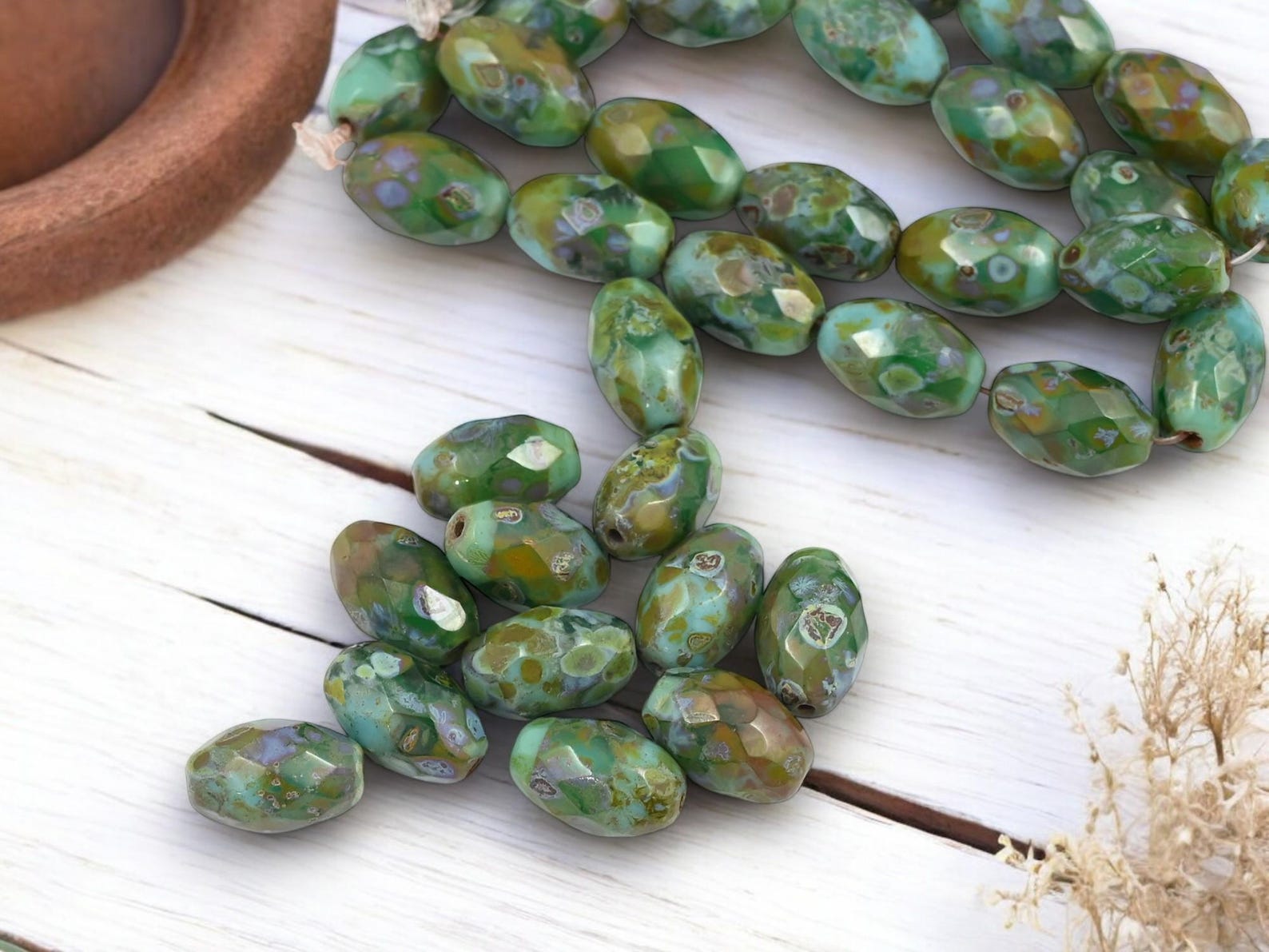 Picasso Beads - Czech Glass Beads - Faceted Beads - Fire Polished Beads ...