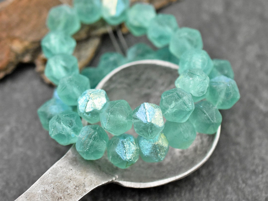 Czech Glass Beads English Cut Beads Round Beads Antique Cut Faceted ...