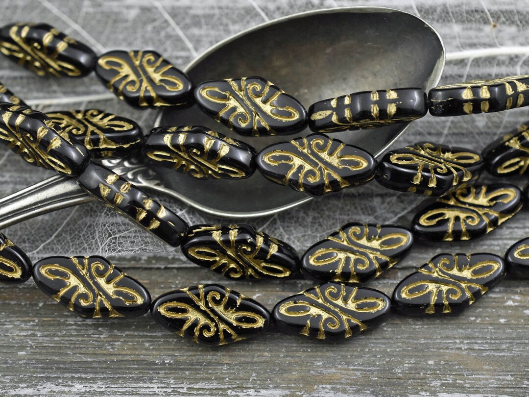 Czech Glass Beads Ornate Beads Diamond Beads Picasso - Etsy