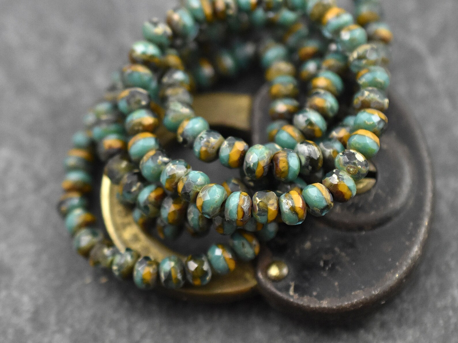 Picasso Beads - Czech Glass Beads - Rondelle Beads - Fire Polished ...