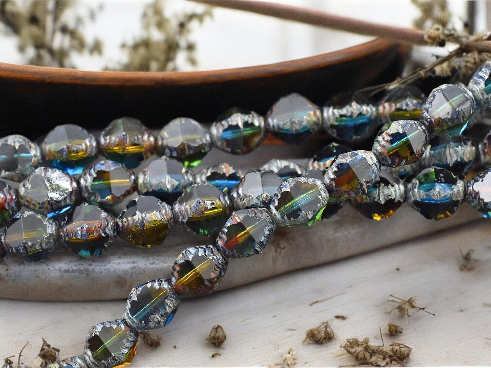 Picasso Beads - Czech Glass Beads - Bicone Beads - Faceted Beads ...