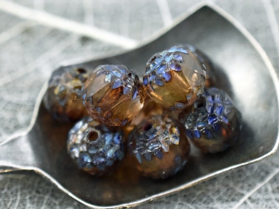 Picasso Beads Czech Glass Beads Cathedral Beads Fire - Etsy