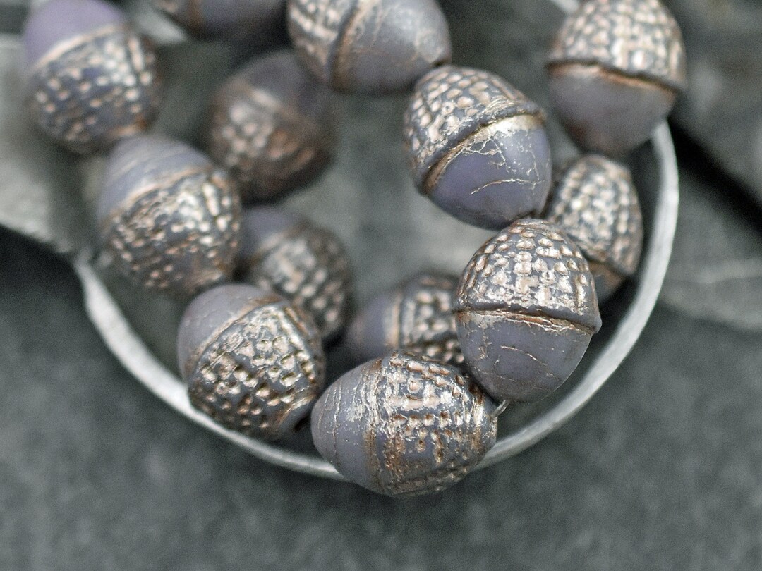Czech Glass Beads - Acorn Beads - Fall Beads - Picasso Beads - Beads ...